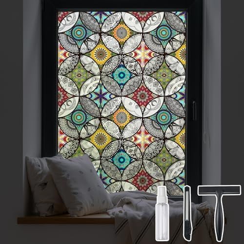 Boho Chic Window Privacy Film with Installation Tools - Soften Light ...