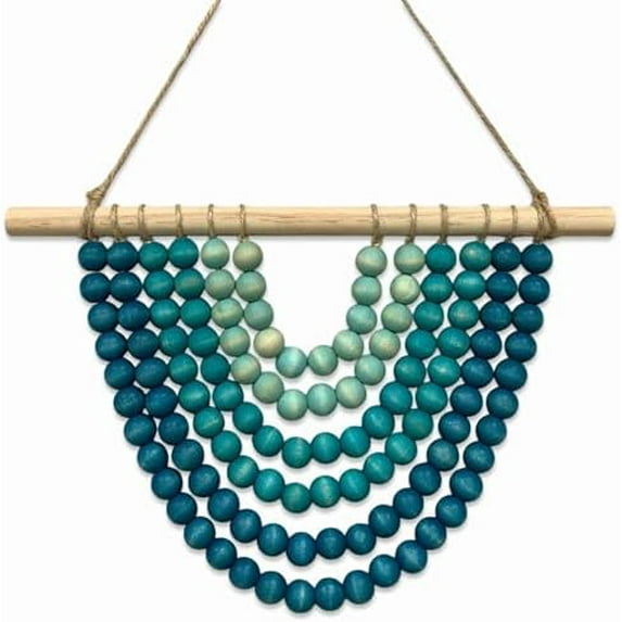Boho Chic Wooden Bead Garland Wall Hanging Tapestry, Natural-Inspired ...