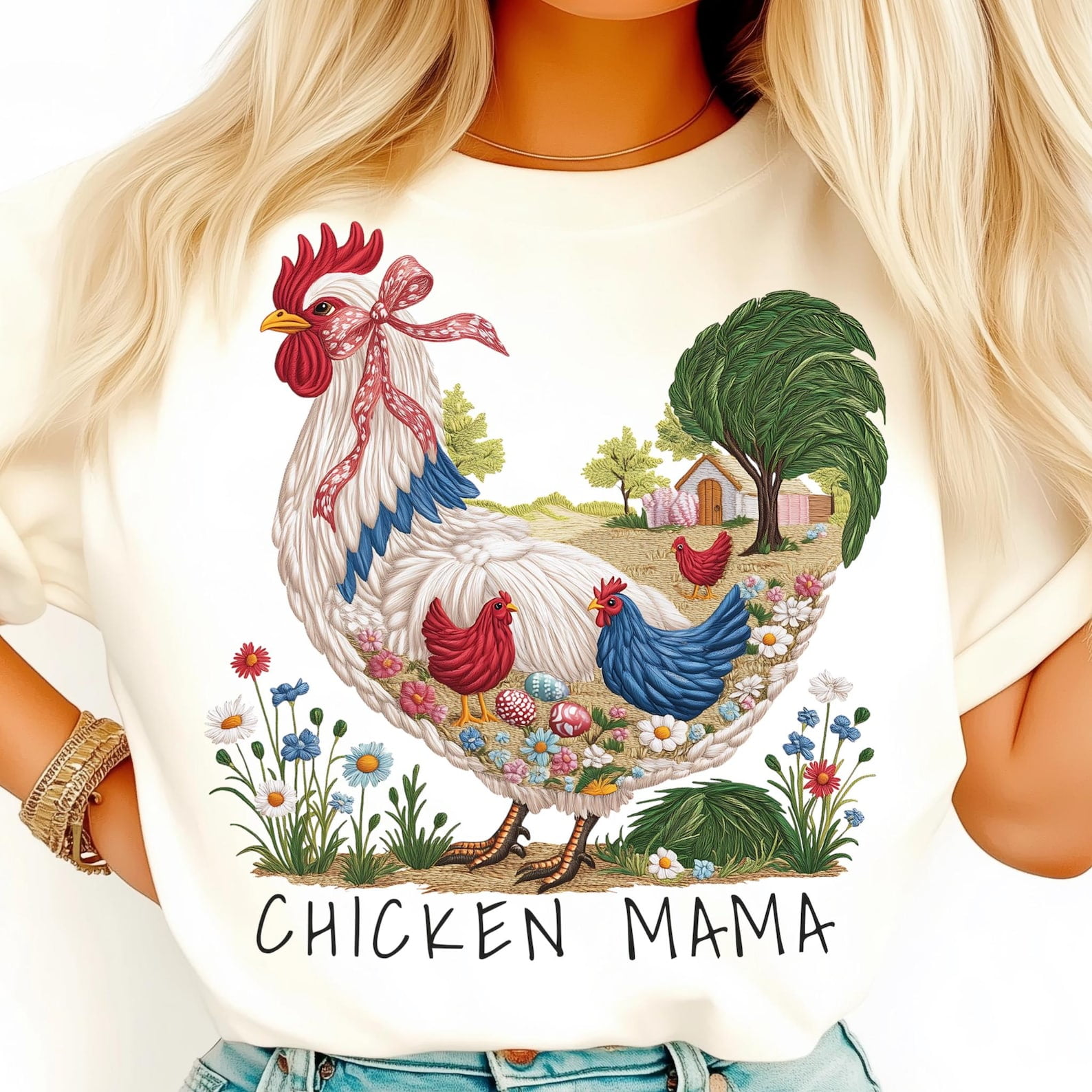 Boho Chicken Mama Shirt, Farm Life Mama Shirt, Coquette Mama Shirt ...