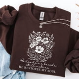 Boho Christian Crewneck with Floral Design Faith Based TShirt - Walmart.com