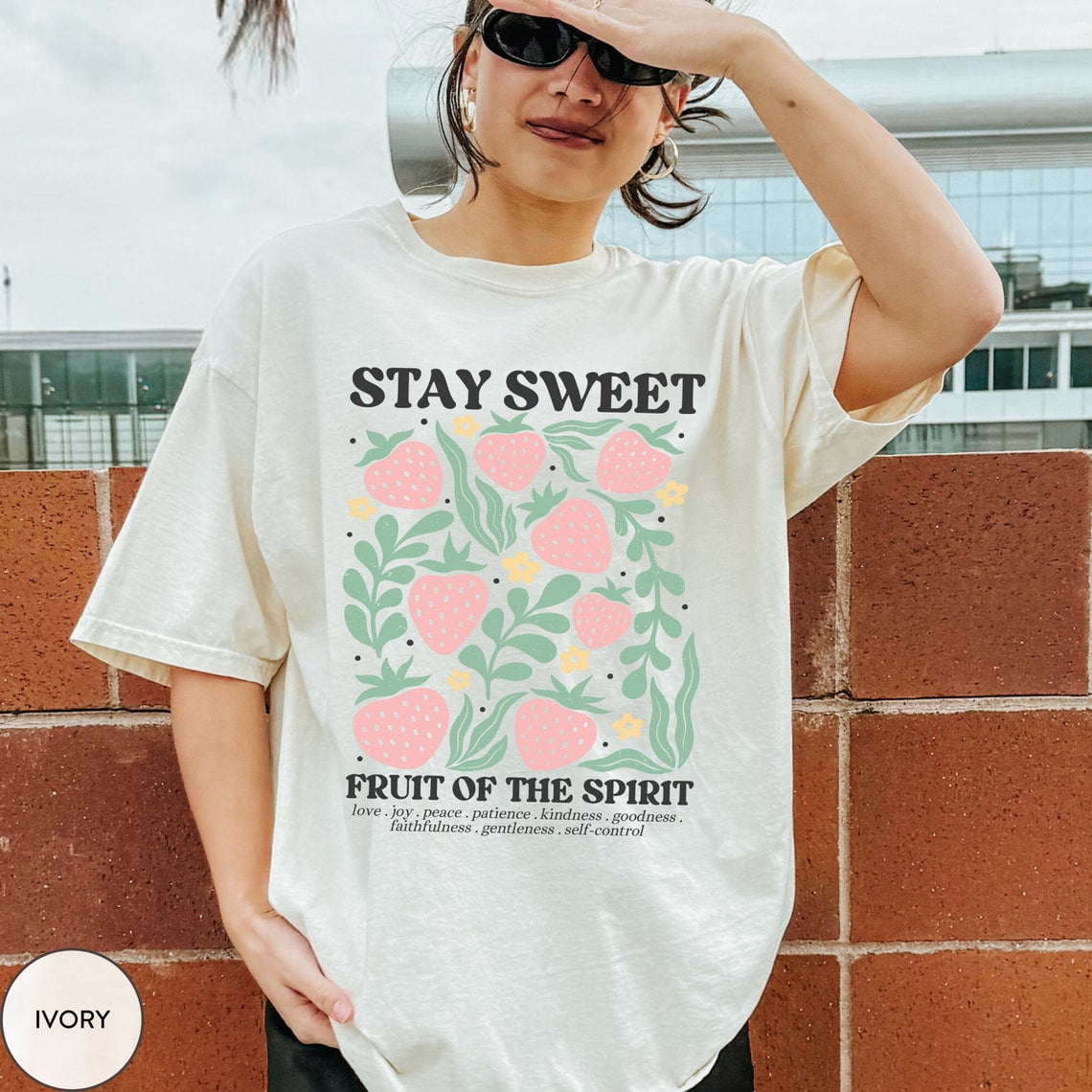 Boho Christian Strawberry Shirt Fruits of the Spirit Bible Verse Shirt ...