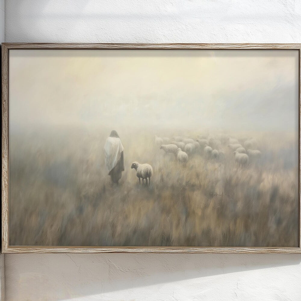 Boho Christian Wall Art Printable, The Lost Sheep Art, Jesus Poster ...