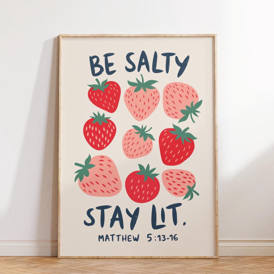 Boho Christian Wall Art, Be Salty Stay Lit, Matthew Bible Verse ...