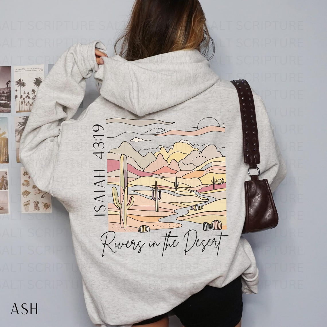 Boho Christian Zip Up Hooded Hoodie with Words on Back, Bible Verse Shirt, Faith Shirt ...