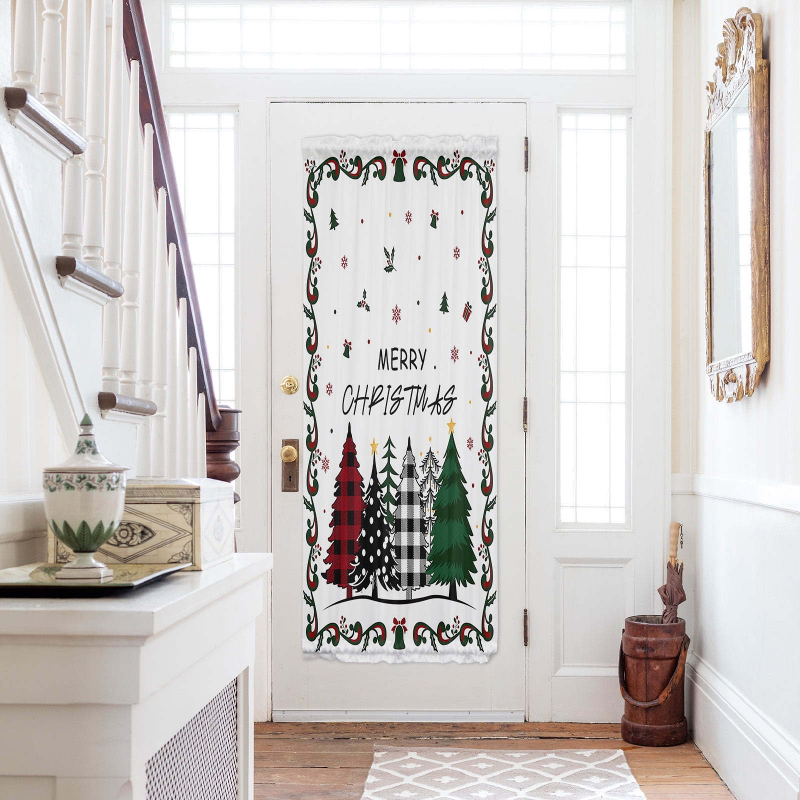 Boho Christmas, Door Curtains for Door Window, French Sidelight Front ...