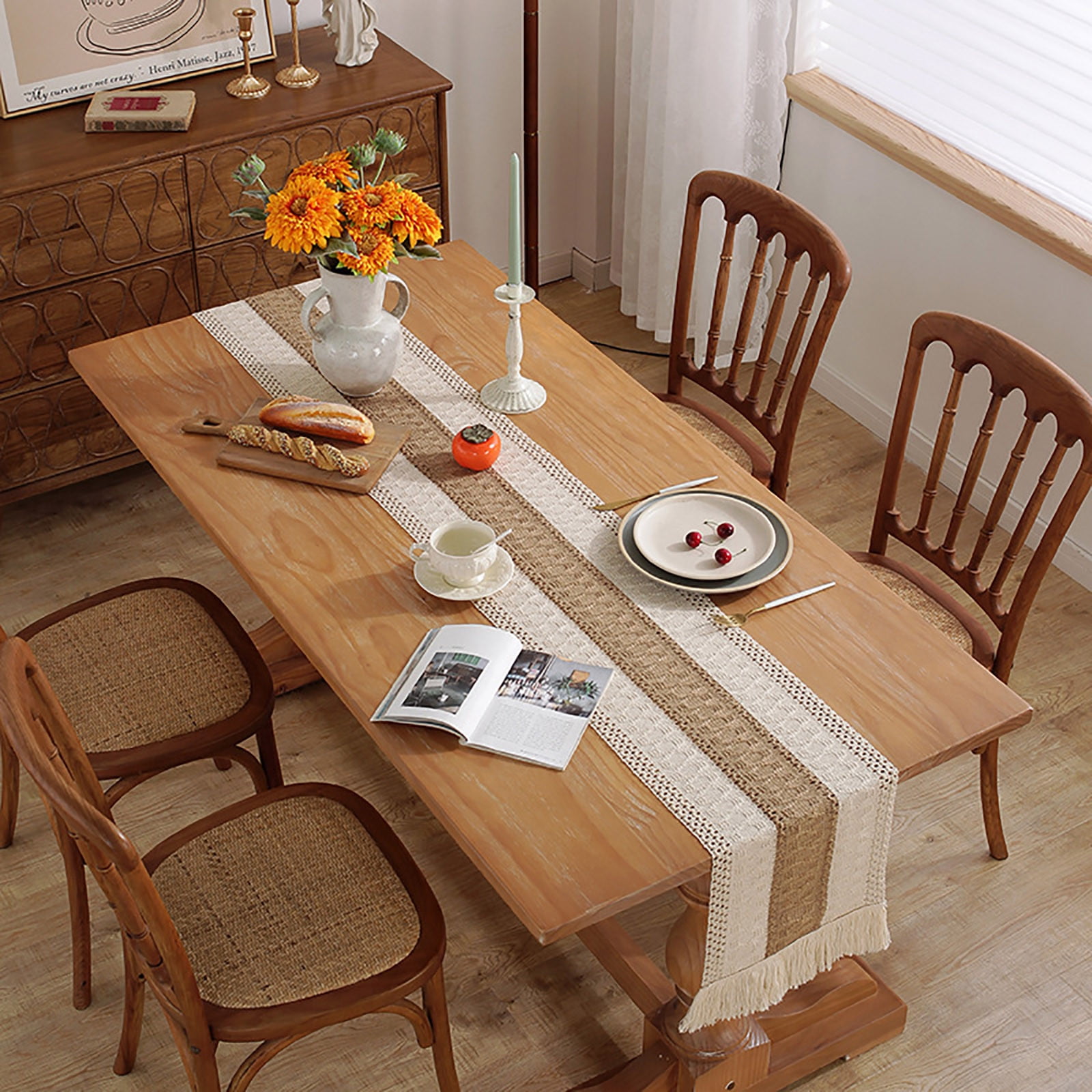 Boho Valentines Day Table Runner for Modern Farmhouse Decor, Dining ...