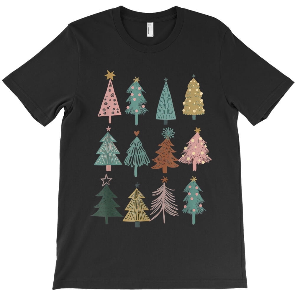 Boho Christmas Tree Funny Merry Christmas Matching Holiday Gift Graphic ...