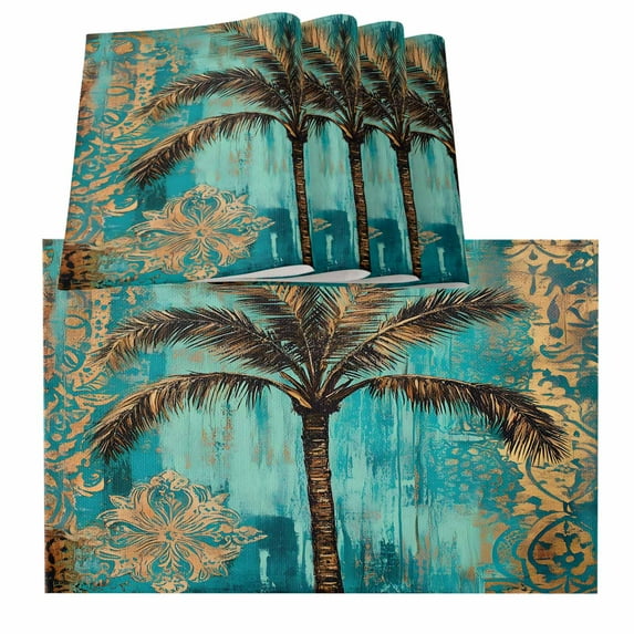 Boho Coastal Beach Placemats for Dinning Table Set of 6, Summer Ocean ...