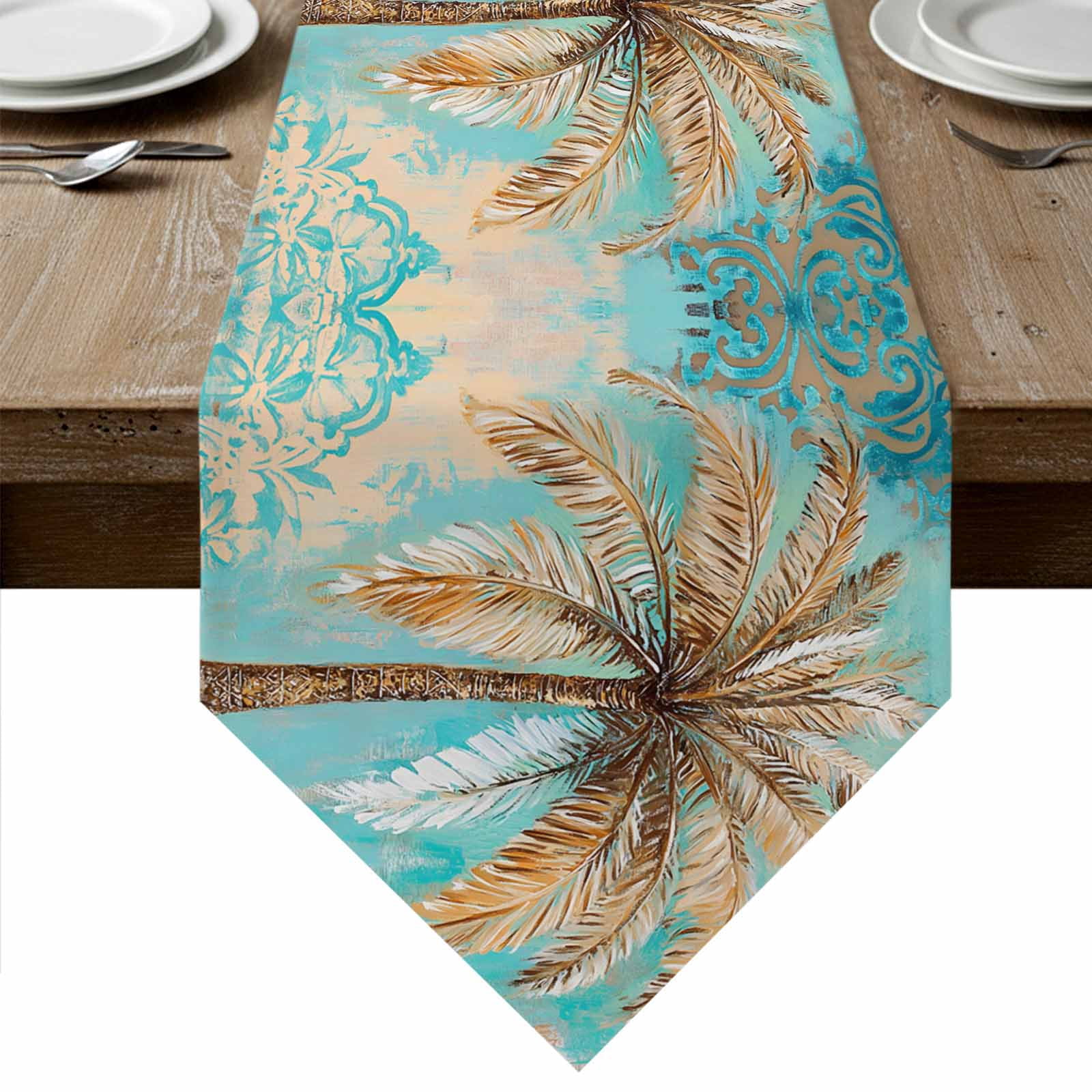 Boho Coastal Beach Table Runner Linen Burlap Table Runner 72 Inches ...