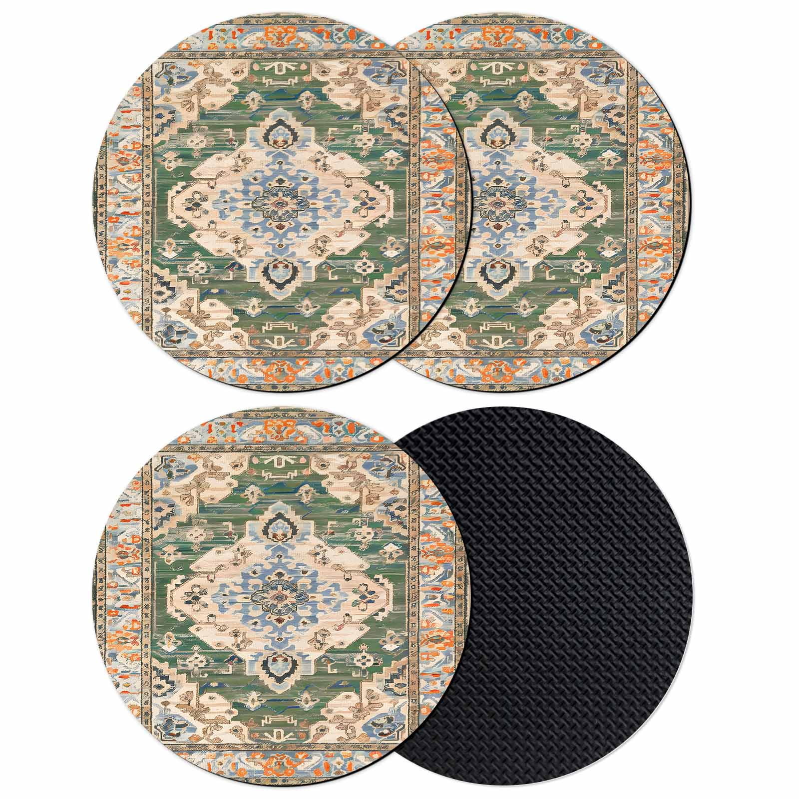Boho Coasters Set of 4, Soft Absorbent Coasters for Drinks, Green Brown ...