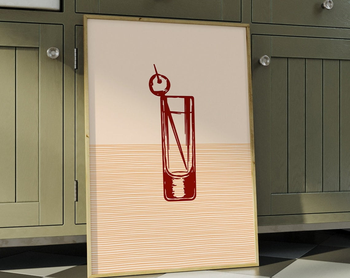 Boho Cocktail Wall Art! Boho, Minimalist Modern Art, Boho ...