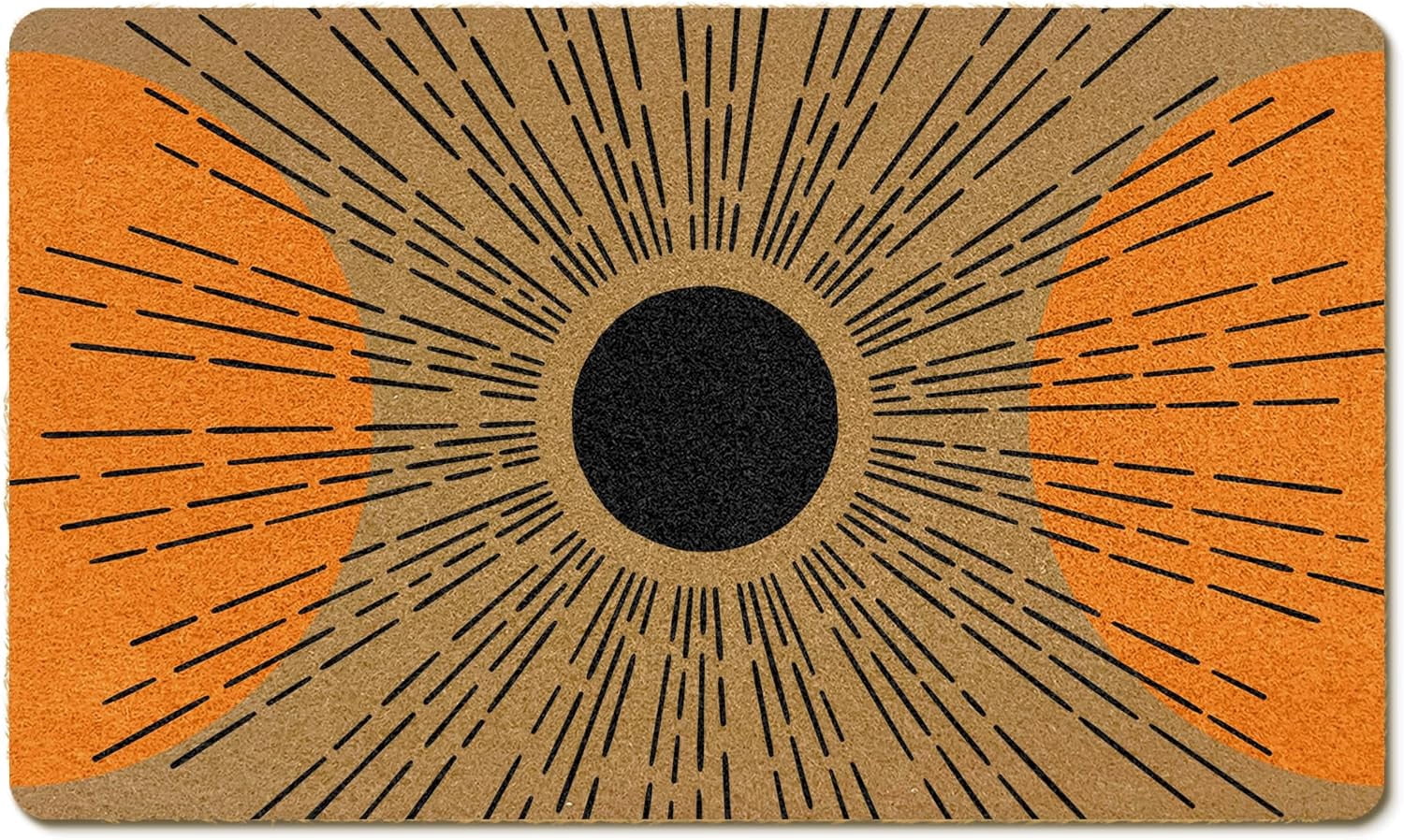 Boho Coir Door Mats Outdoor, Mid Century Modern Minimalist Sunshine ...