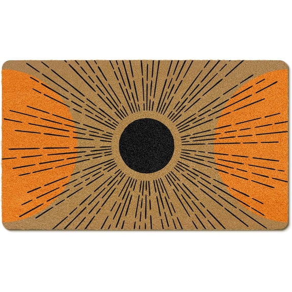 Boho Coir Door Mats Outdoor, Mid Century Modern Minimalist Sunshine ...