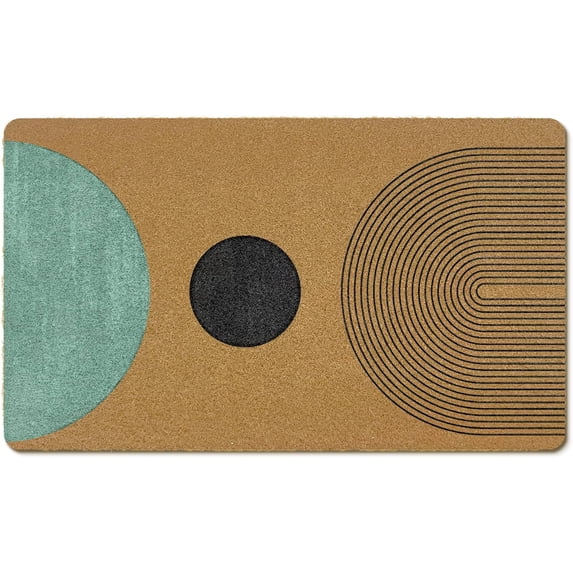 Boho Coir Door Mats Outdoor, Minimalist Mid Century Modern Front Door ...