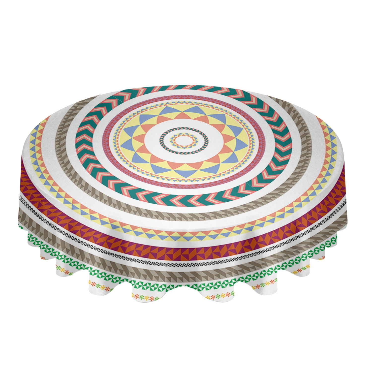 Boho Color Pattern Round Tablecloth Wedding Hotel Table Cover Holiday ...