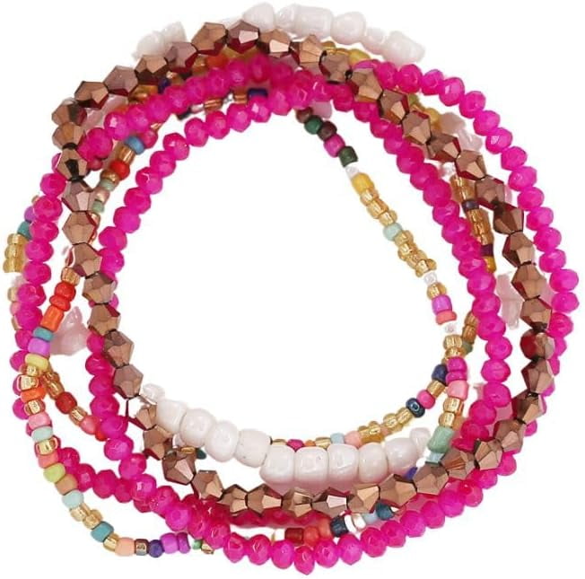 Boho Colorful Handmade Stackable Bead Bracelets Set Multicolor Seed ...