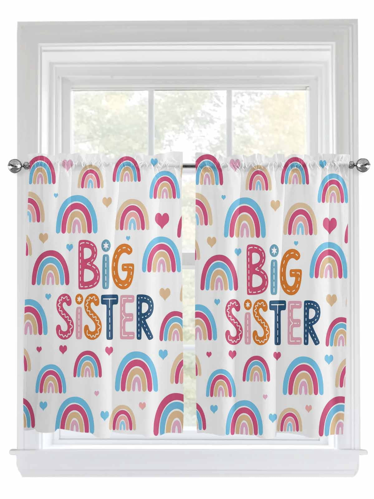 Boho Colorful Rainbow 2 Panel Kitchen Curtains for Windows, Cartons ...