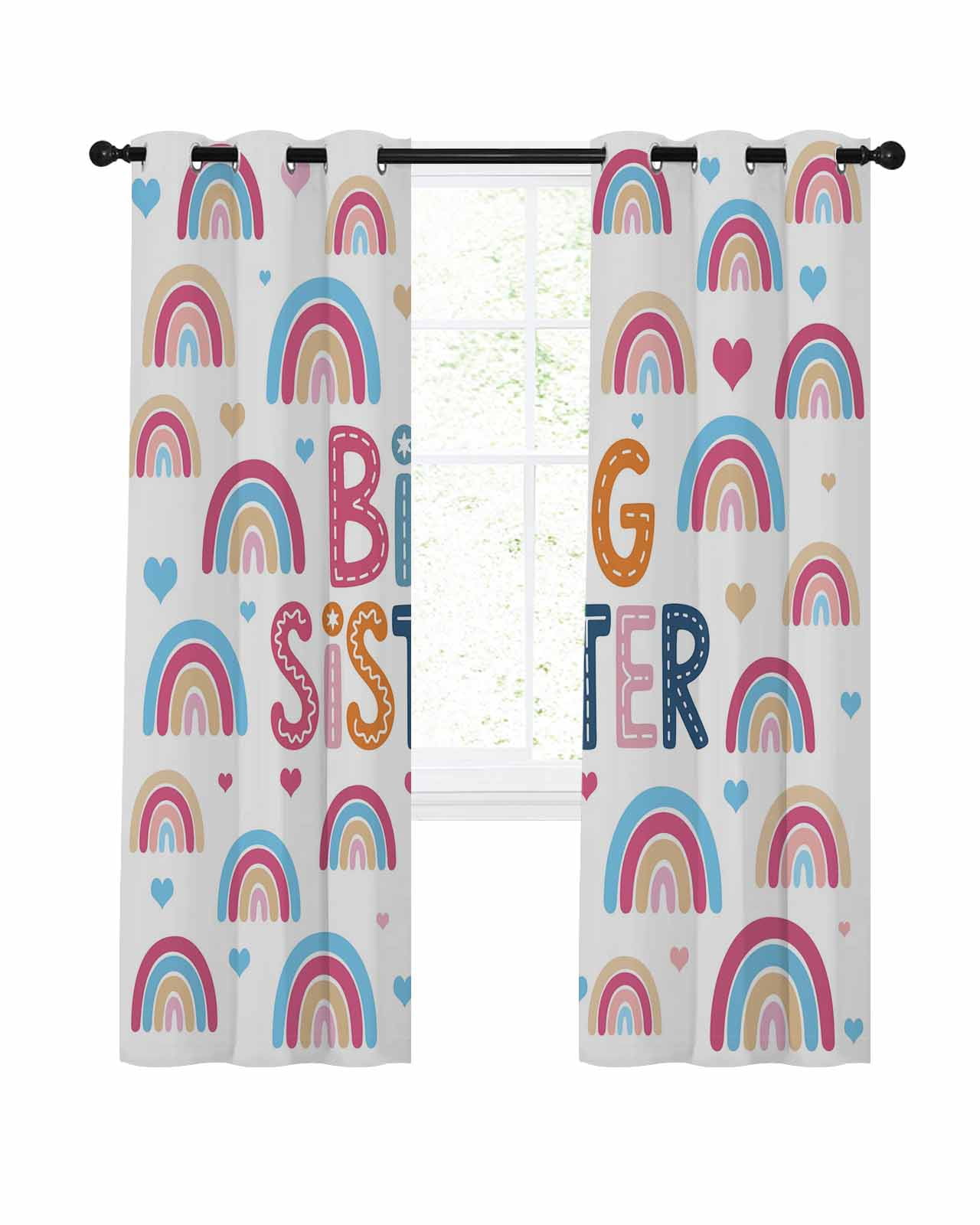 Boho Colorful Rainbow Blackout Curtains, Light Blocking Print Window ...