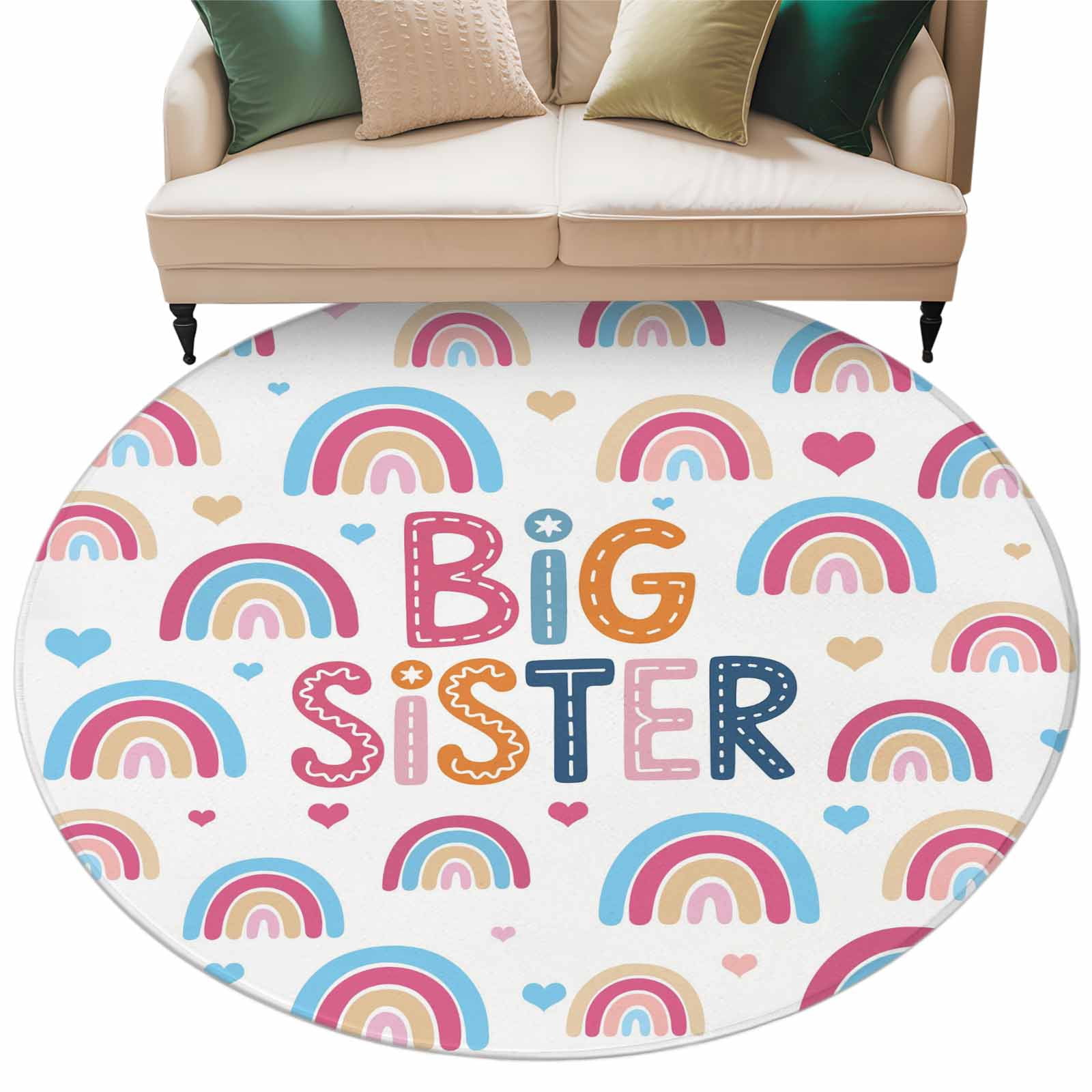 Boho Colorful Rainbow Round Area Rugs Collection 8', Cartons Rainbows ...