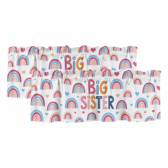 Boho Colorful Rainbow Valances for Windows, Cartons Rainbows BIG SISTER ...