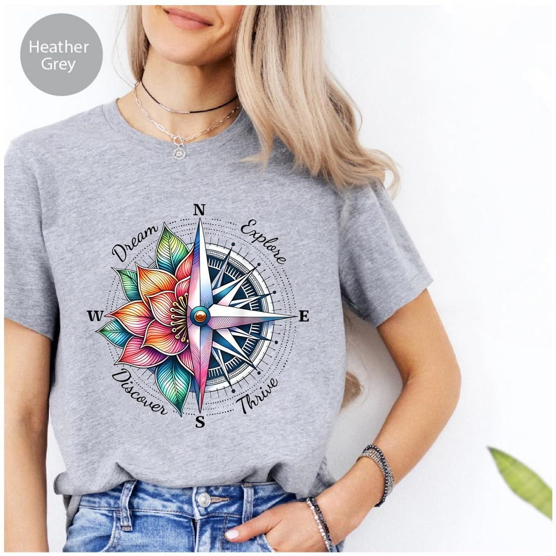 Boho Compass Lotus Flower : Wanderlust Clipart ( TSHIRT All Size S-5XL ...
