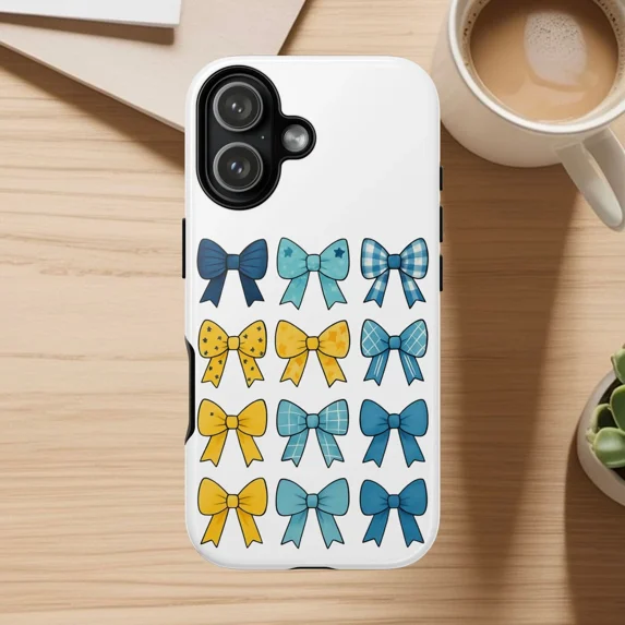 Boho Coquette Bow Art Protective Cover for iPhone 11 12 13 14 15 16 17 ...