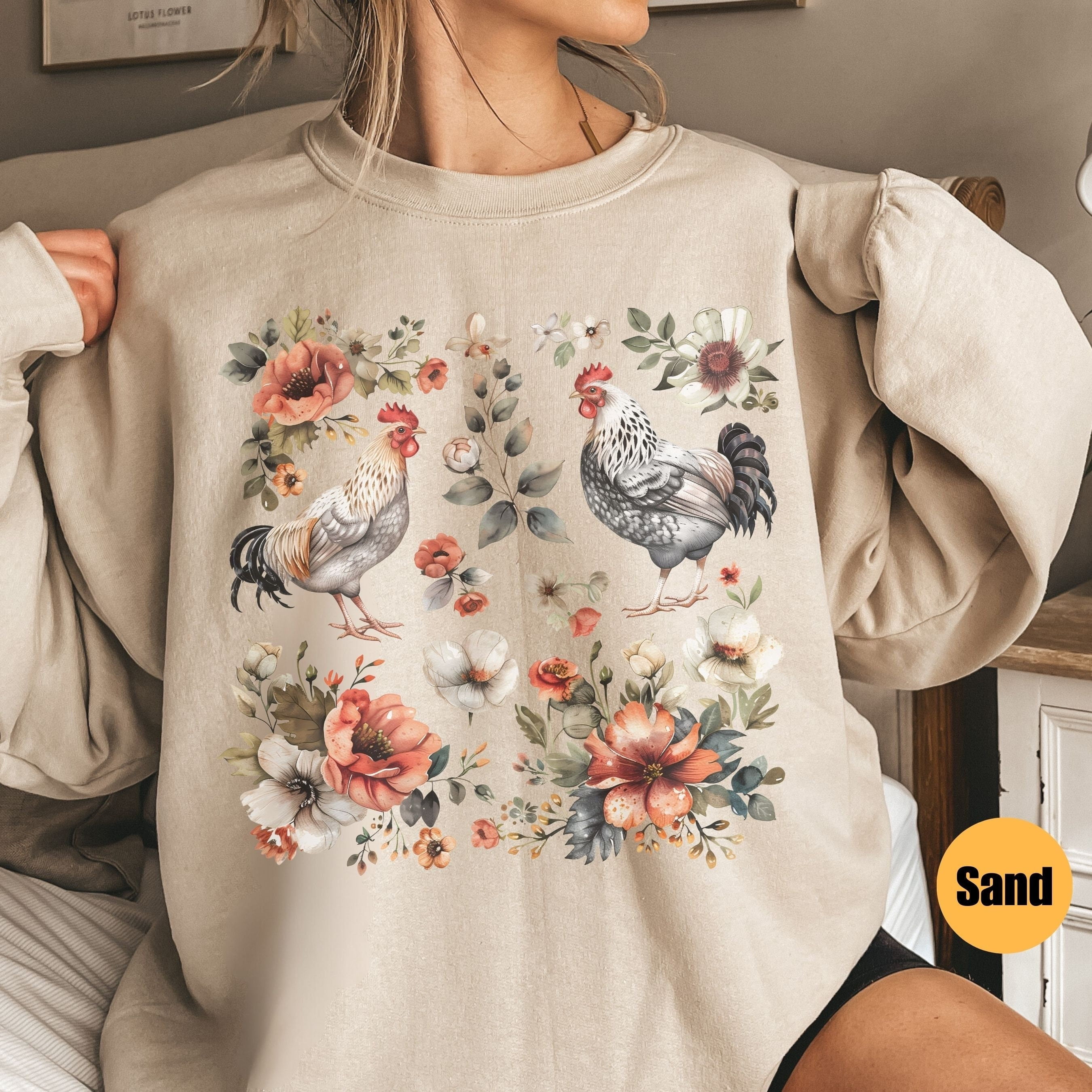 Boho Cottagecore Chicken T-Shirt Gift For Chicken Lover Animal Lover ...