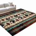 Boho Cowhide Large Area Rugs 6x9ft Western Aztec Tribal Green Brown Cow ...