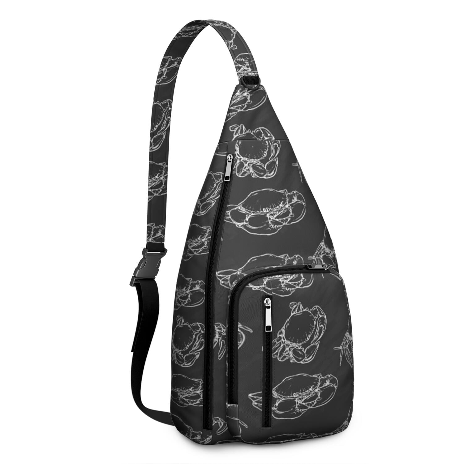 Boho Crab Sling Backpack – Watercolor Ocean Marine Life Daypack with ...