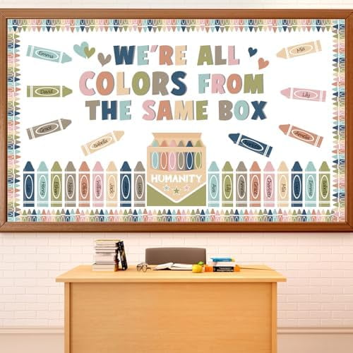 Boho Crayon Bulletin Board Set Diversity Back to School Classroom ...