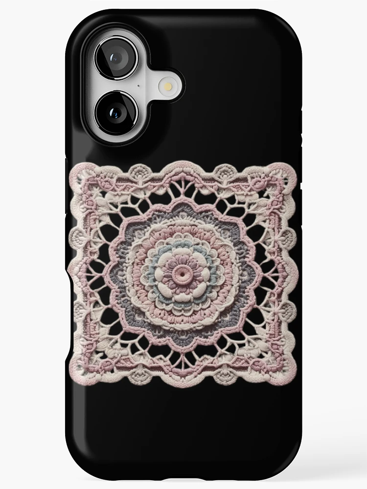 Boho Crocheted Doily iPhone Case for 11 to 16 Pro Max, Vintage Handmade ...