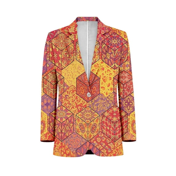 Boho Cube Pattern Mens Suits Shawl Collar Slim Fit Suit Mens Groom ...