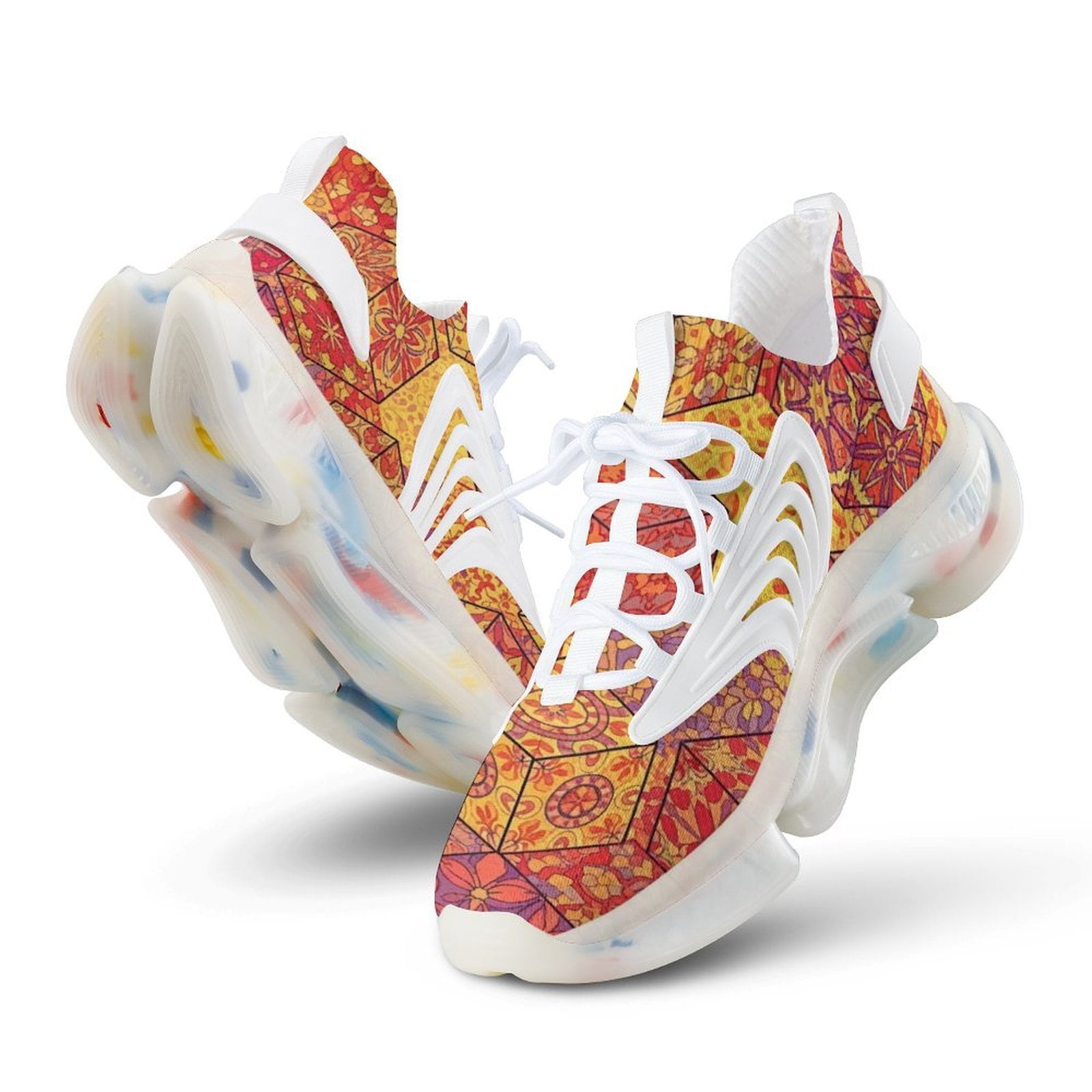 Boho Cube Pattern Walking Shoes for Men Woman Lightweight Tennis ...