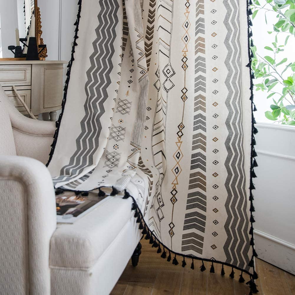 Boho Curtains 2 Panels 84 Inches Long Patterned Western Azetc Chic ...