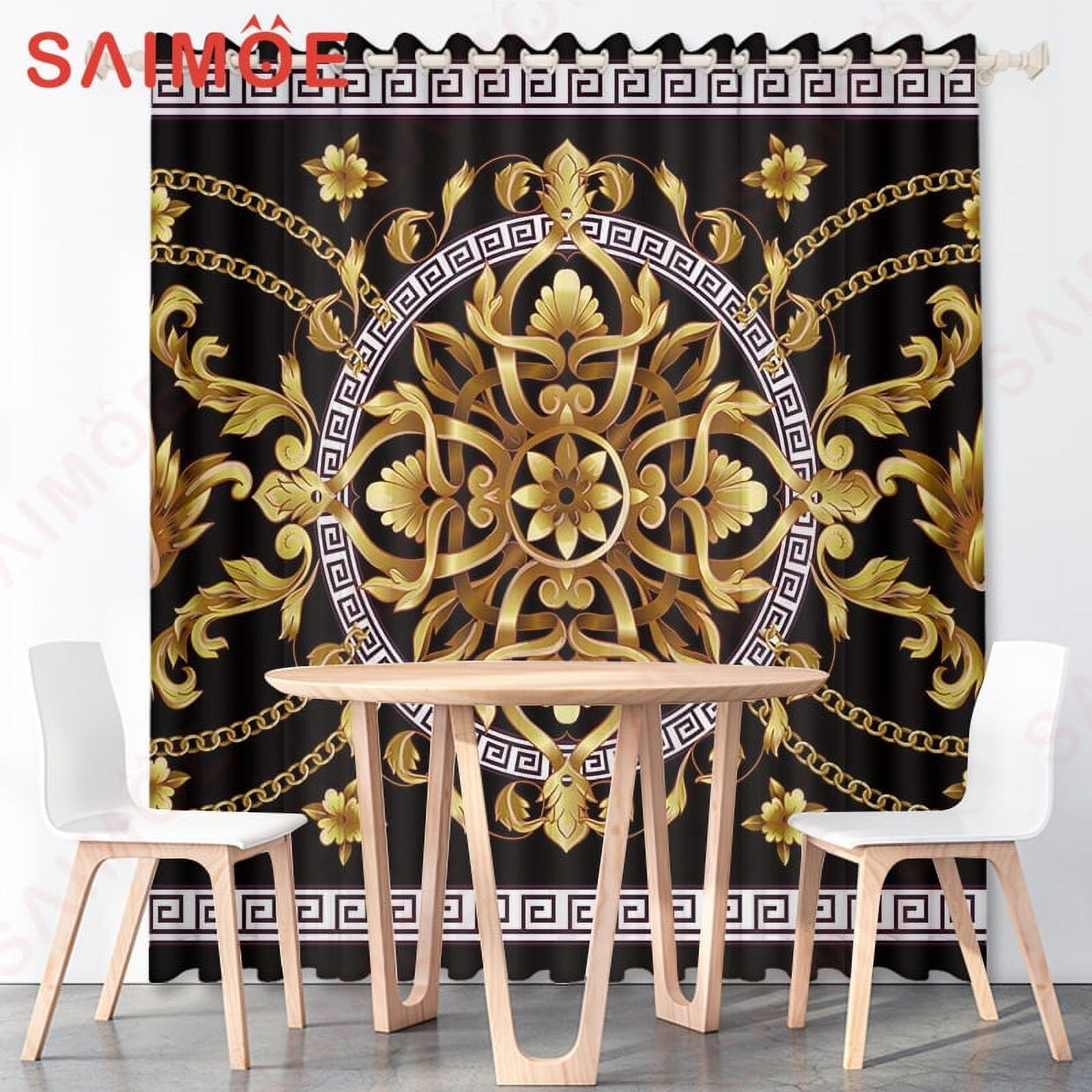 Boho Curtains Modern Abstract Art Minimalist Arch Line Leaves Bohemian ...