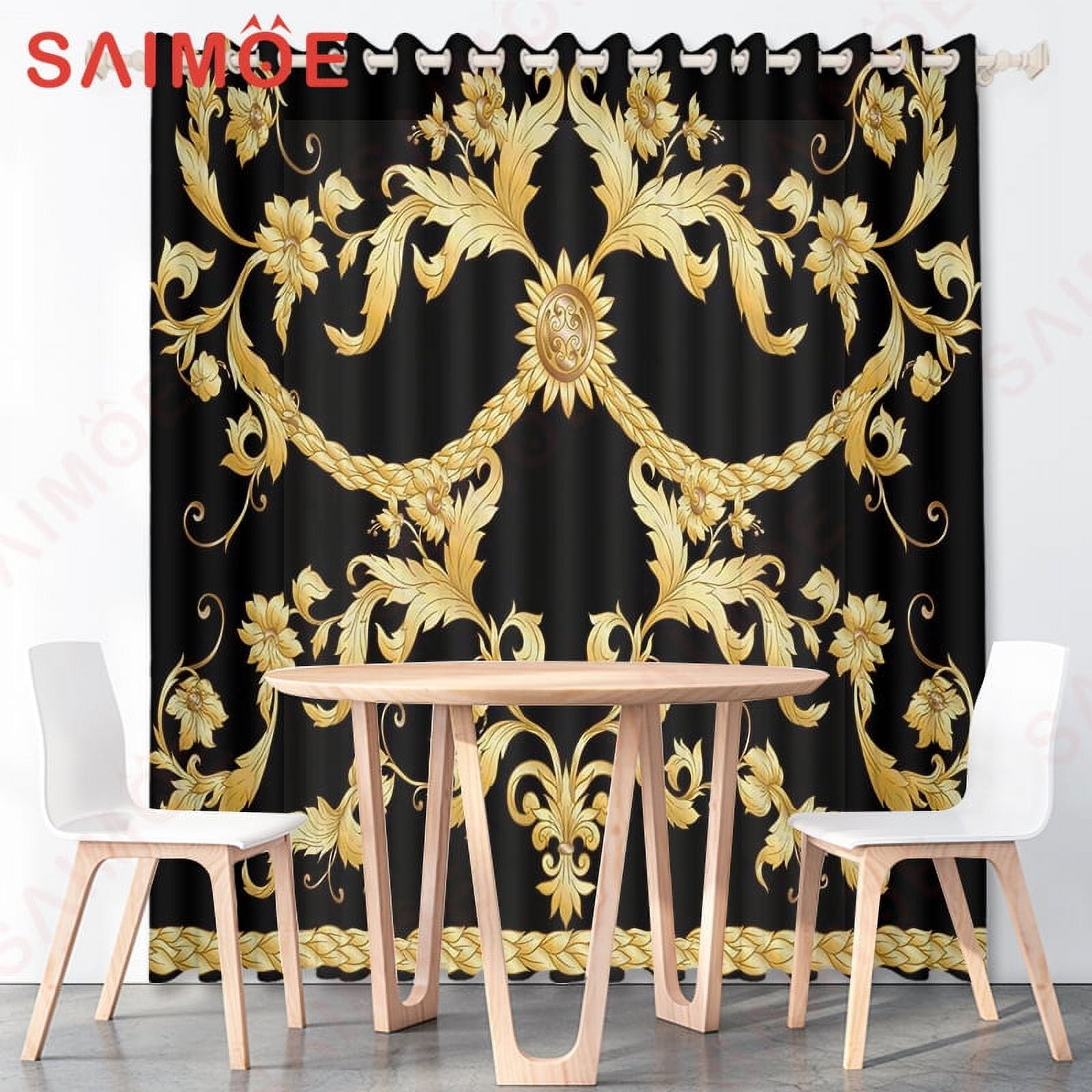 Boho Curtains Modern Abstract Art Minimalist Arch Line Leaves Bohemian ...