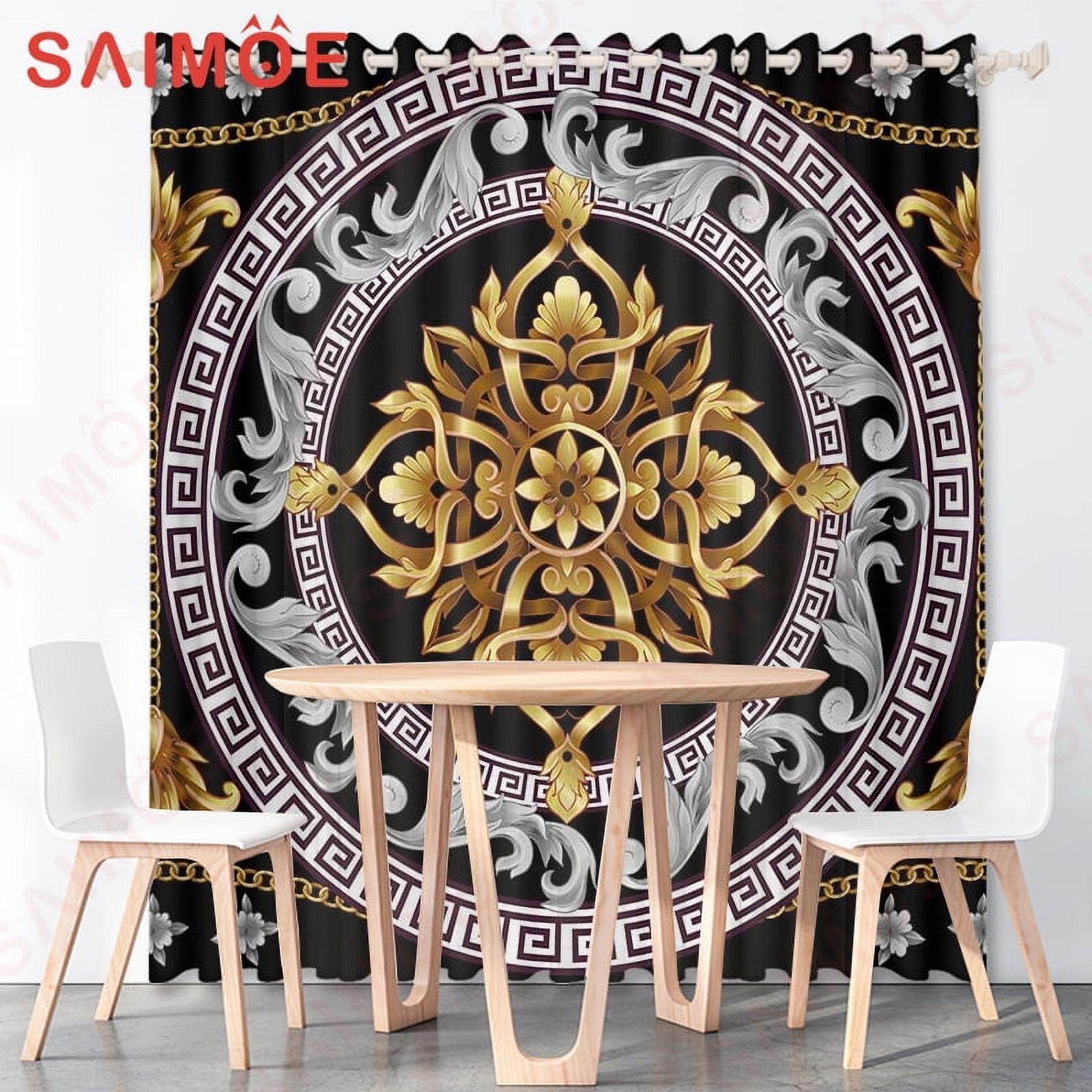 Boho Curtains Modern Abstract Art Minimalist Arch Line Leaves Bohemian ...