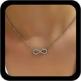 Boho Cz Infinity Pendant Necklace Gold Crystal Infinity Necklace Figure ...