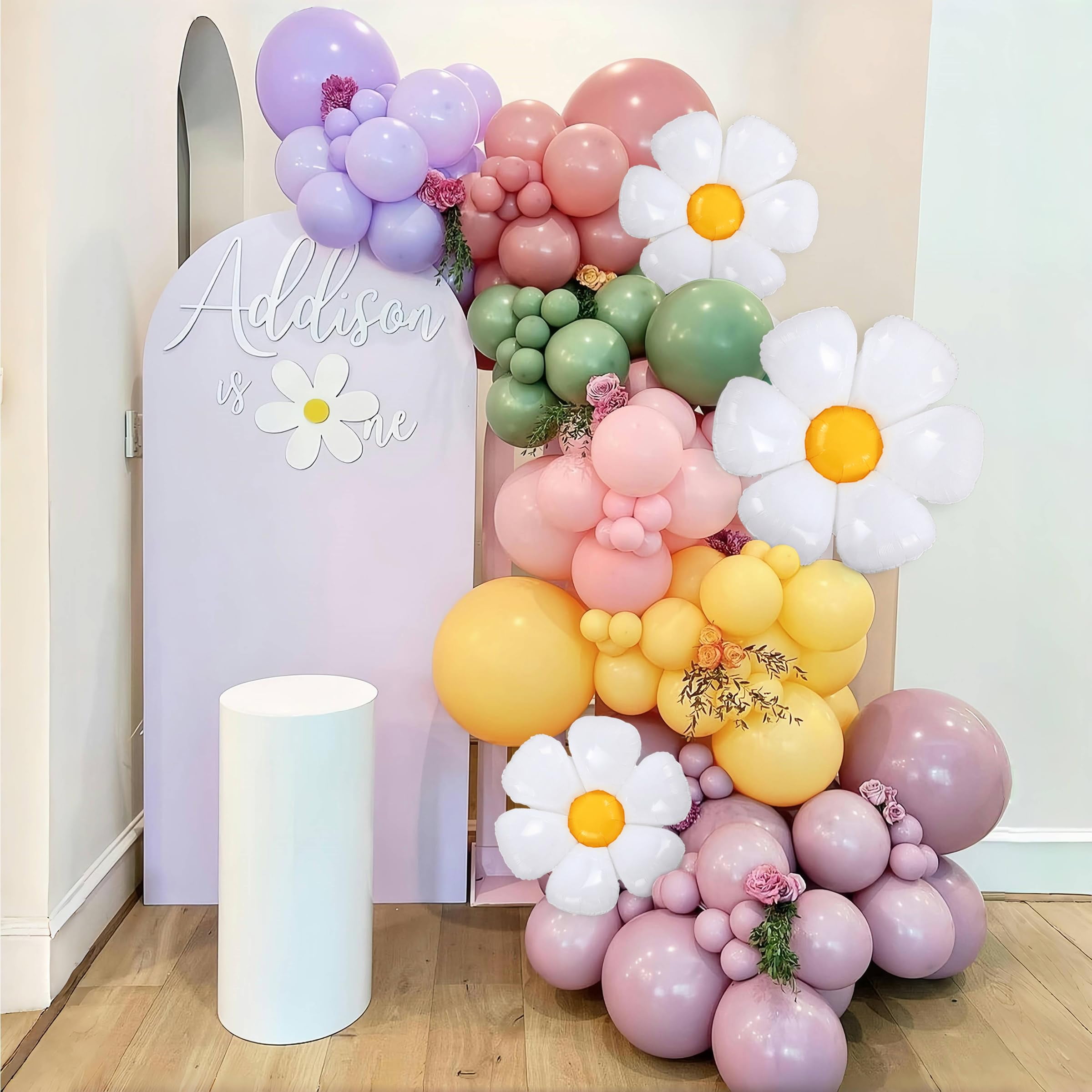 Boho Daisy Balloon Arch YPF5 Kit,125Pcs Dusty Pink Pastel Purple Sage ...