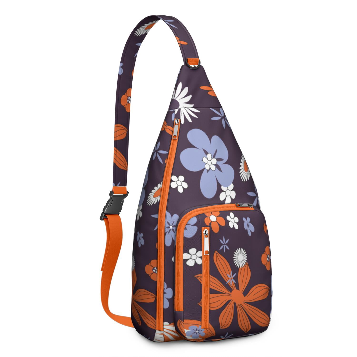 Boho Daisy Floral Sling Backpack – Retro Watercolor Wildflower ...