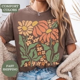 Boho Daisy Flower Shirt Retro Floral Tee - Walmart.com