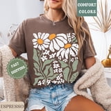 Boho Daisy Flower Tee Botanical Tee Wildflower Shirt Retro Floral ...