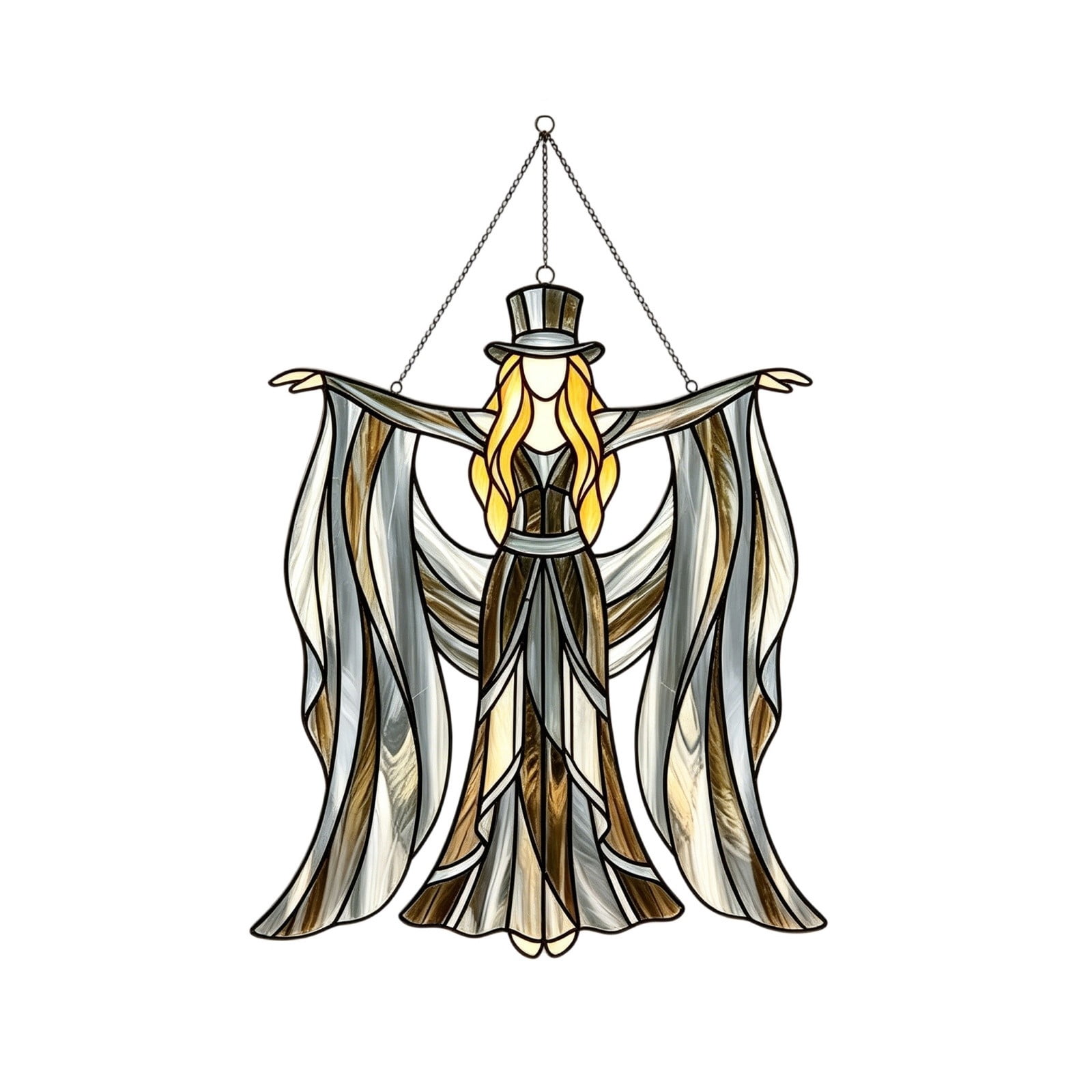 Boho Dancing Lady Acrylic Window Hanging – Gothic Mystical Woman Sun ...