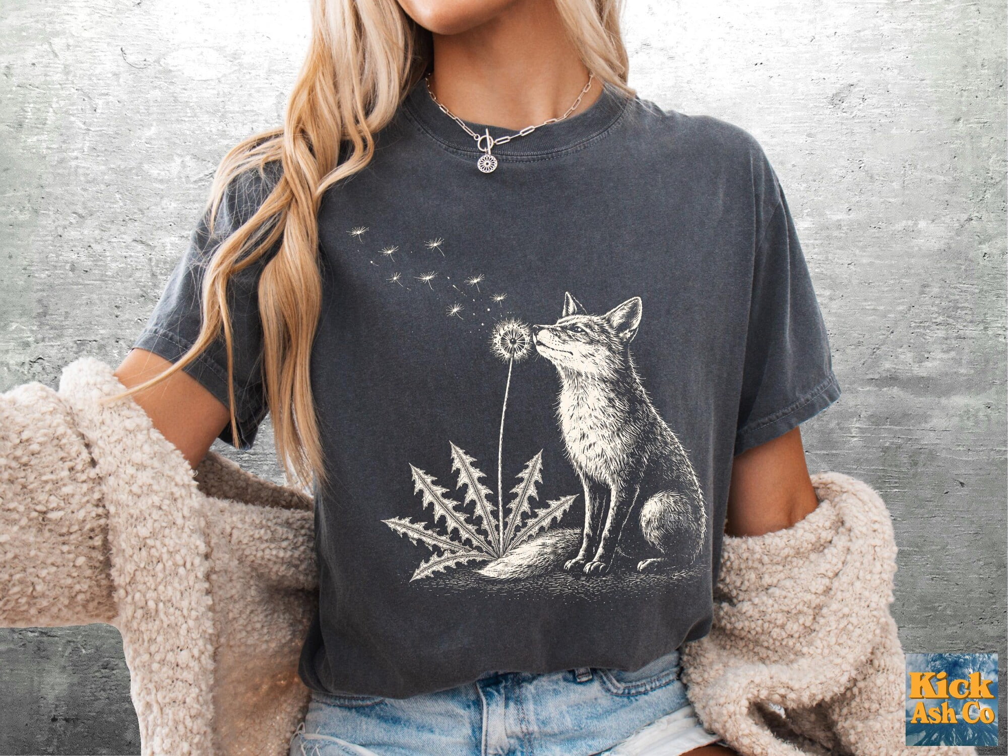 Boho Dandelion Fox Shirt For Women Unisex Tshirt - Walmart.com