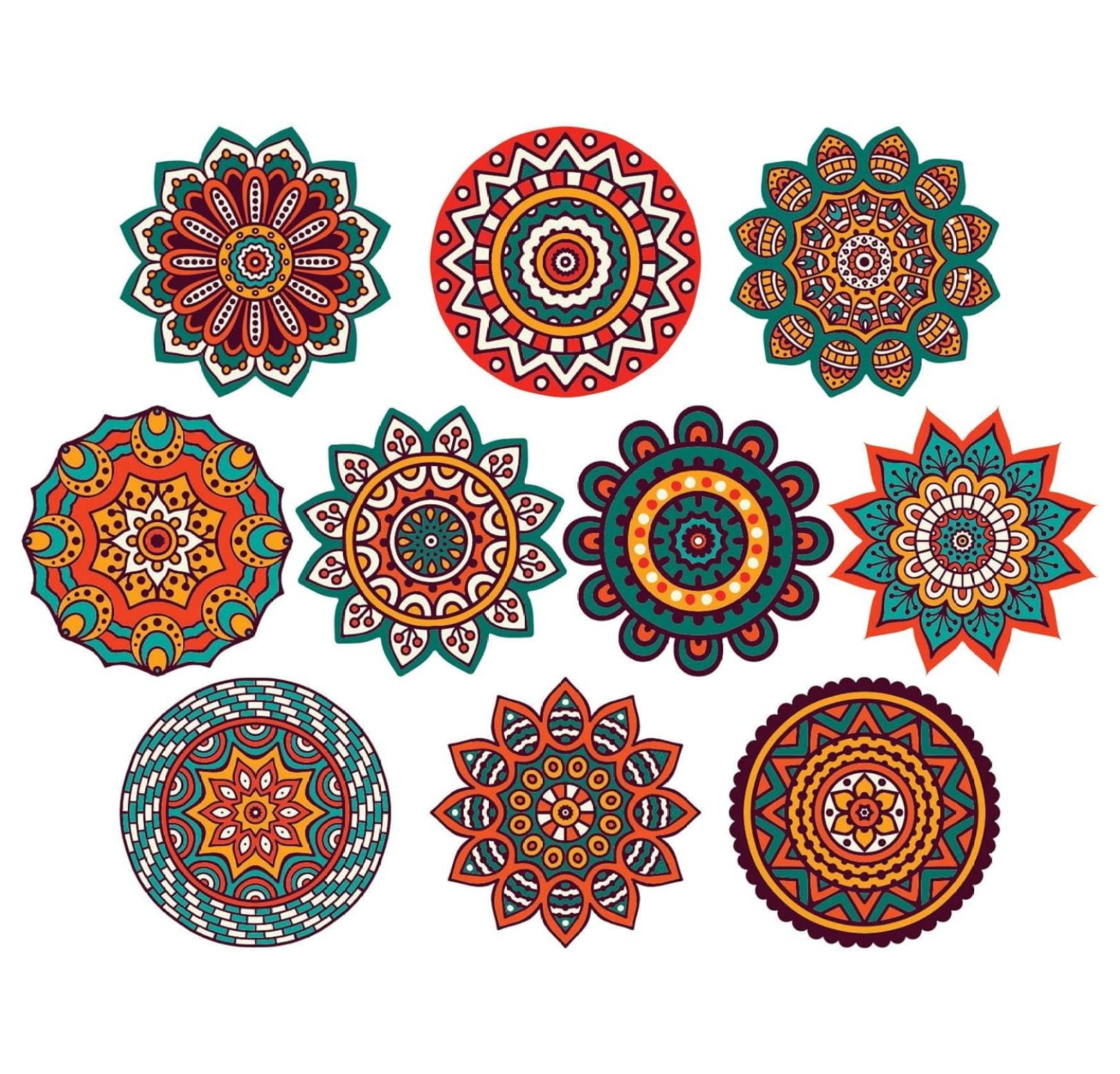 Boho Decor | 10 Mandala Sun Catchers Window Clings | Stained Glass ...