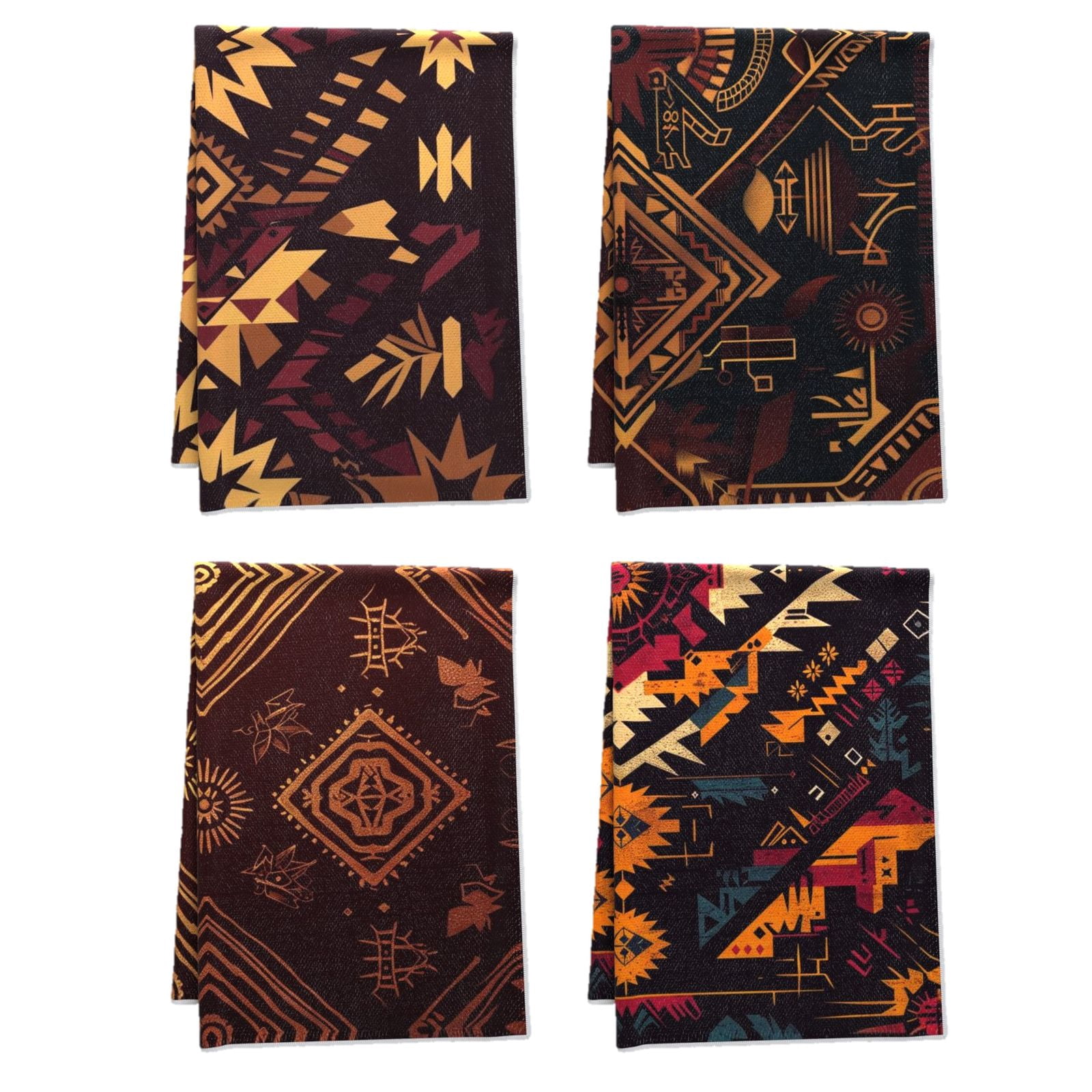 Boho Decorative Handy Towel 16x24 4pcs/Pack, Dark Maroon Farmhouse ...