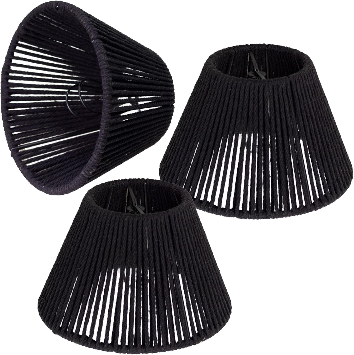 Boho Decorative mini lamp shade Unique barrel clip-on lampshades, set ...