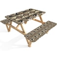 Boho Deer Picnic Table Cover with Bench Covers Elk Hunting Forest Aztec ...