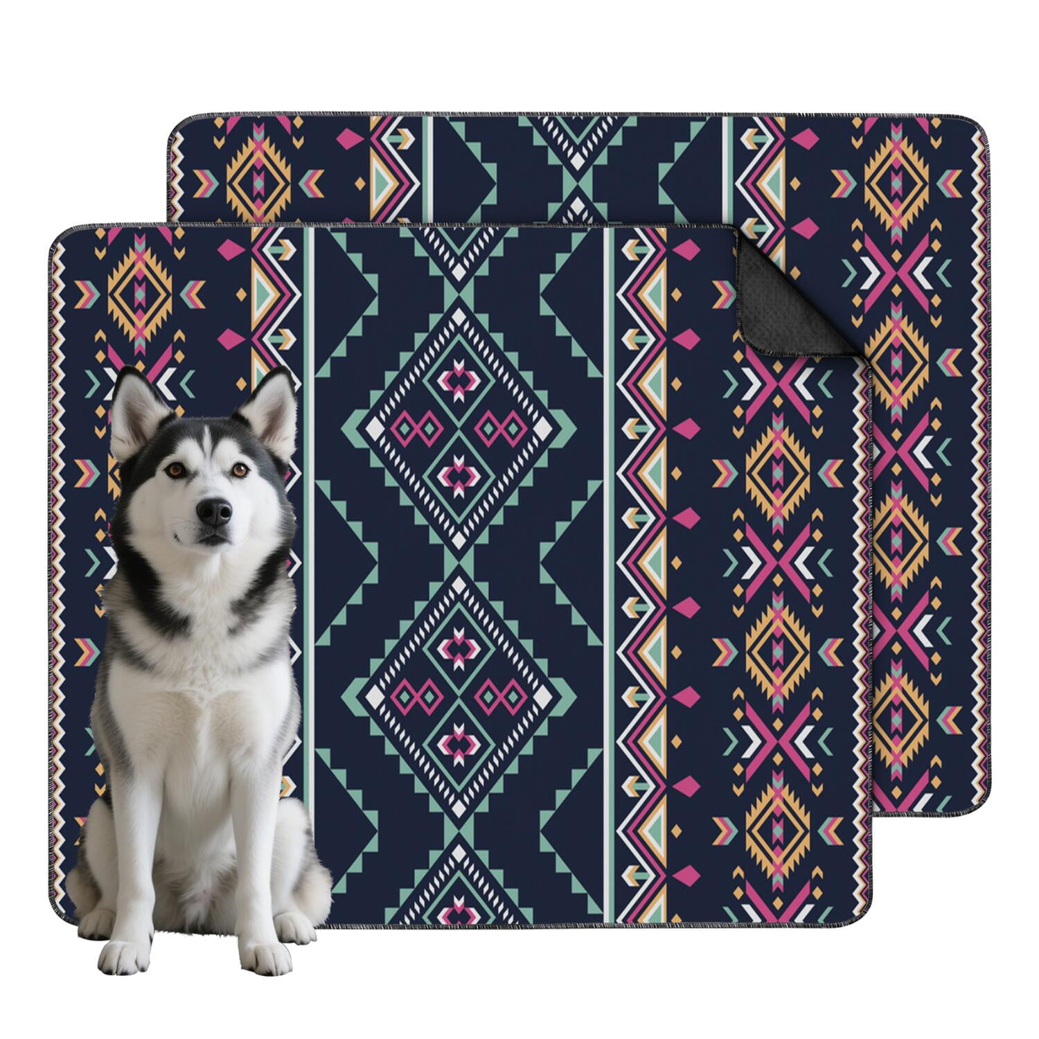 Boho Design Washable Crate Pad, Large 35x41 Inch Reusable Housebreaking ...