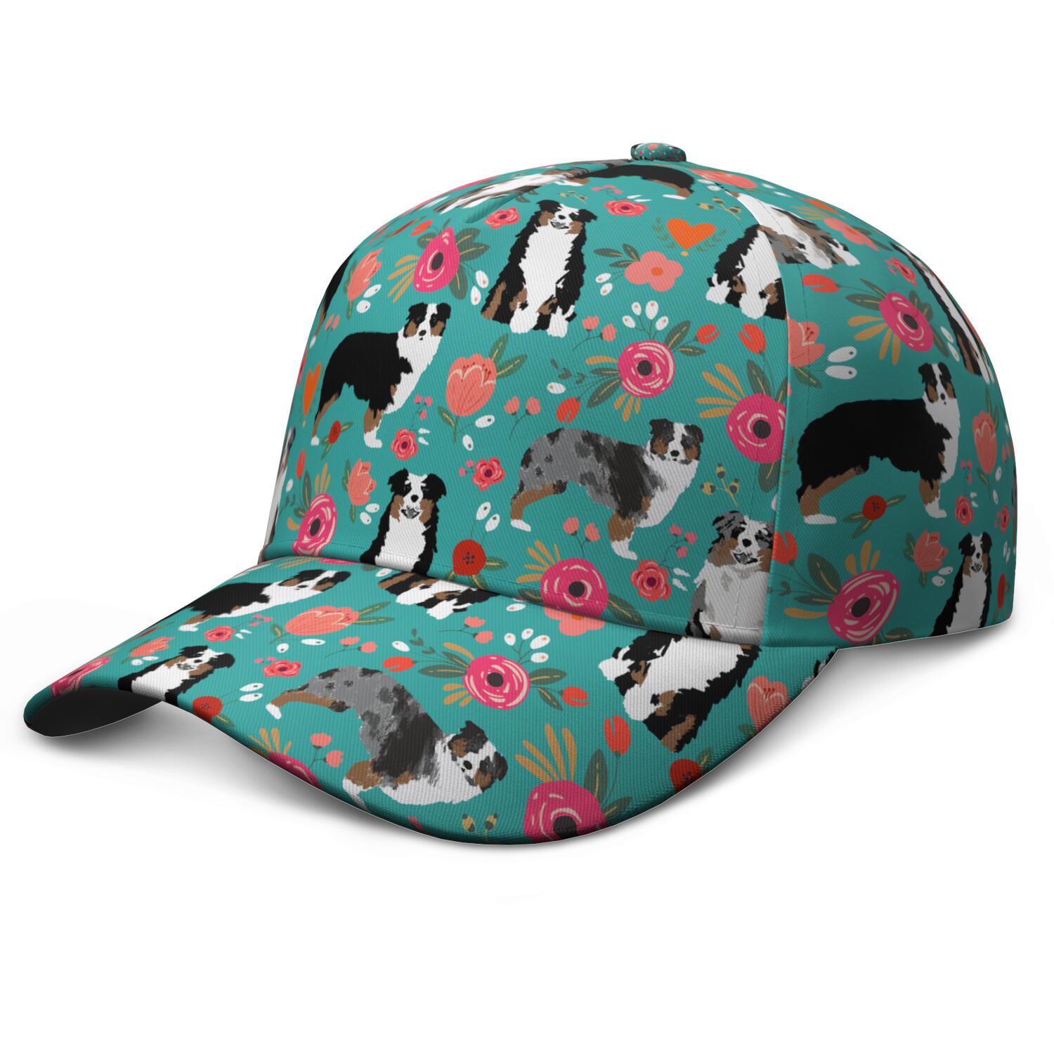 Boho Dog Aesthetic Dad Hat - Floral & Paw Design Lightweight Sports Cap ...